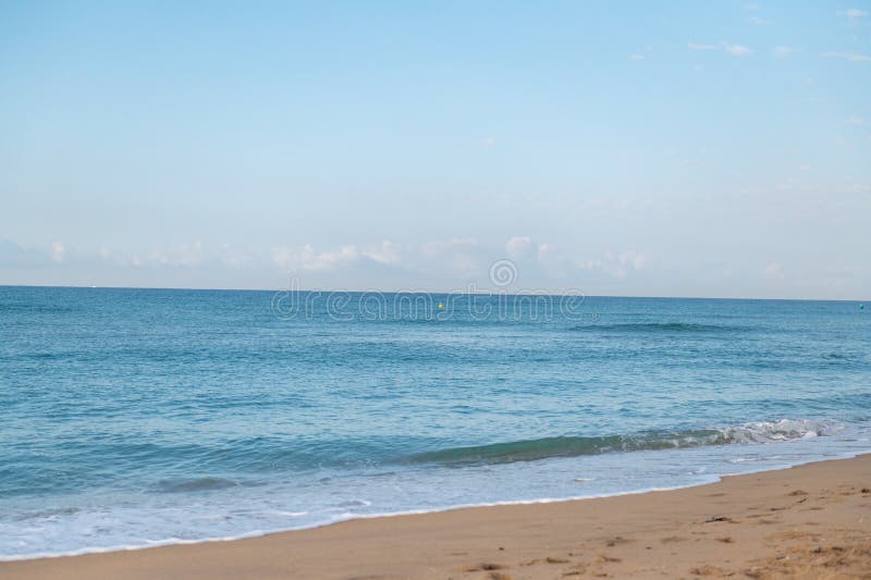 Sunset at Coma Ruga Beach in Tarragona, Spain Stock Photo - Image of ...