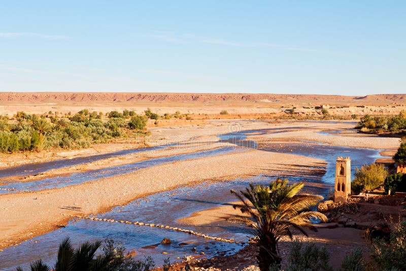 Sunset in Construction Near the River Blue Stock Image - Image of ...