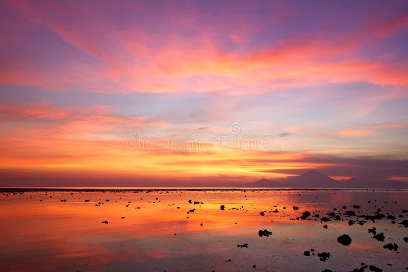 Sunset at the coral beach stock photo. Image of heaven - 21867550