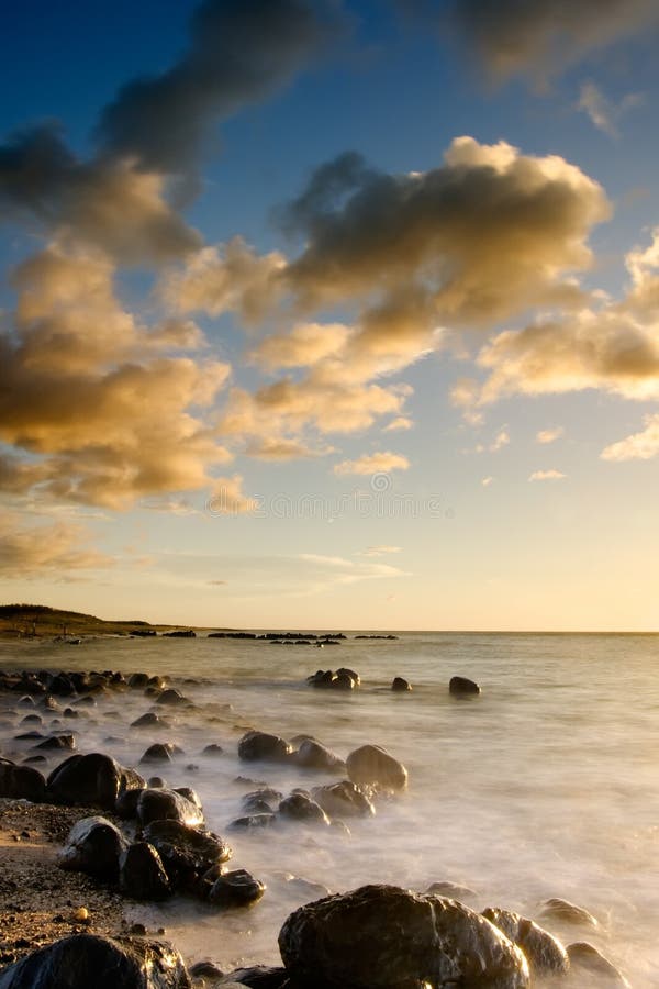 Sunset of Coral Reef Coastline Stock Image - Image of seascape, sunny ...