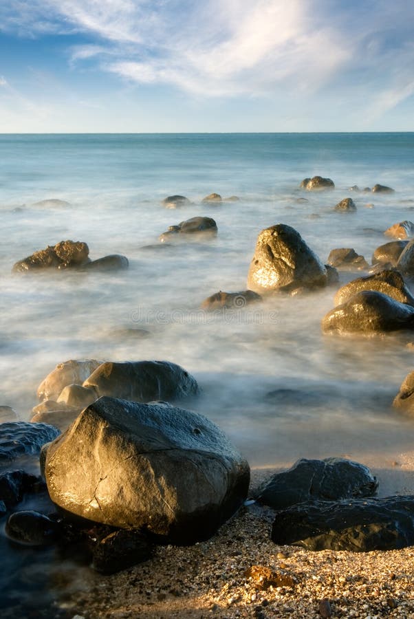 Sunset of Coral Reef Coastline Stock Photo - Image of shore, coast ...
