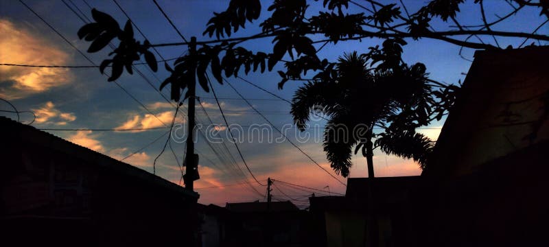 Sunset at the Corner of the Village Stock Photo - Image of sunset ...
