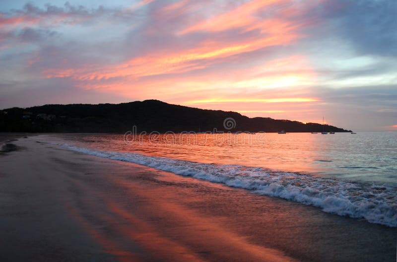 Sunset in Costa Rica stock image. Image of gulf, relaxation - 35495151