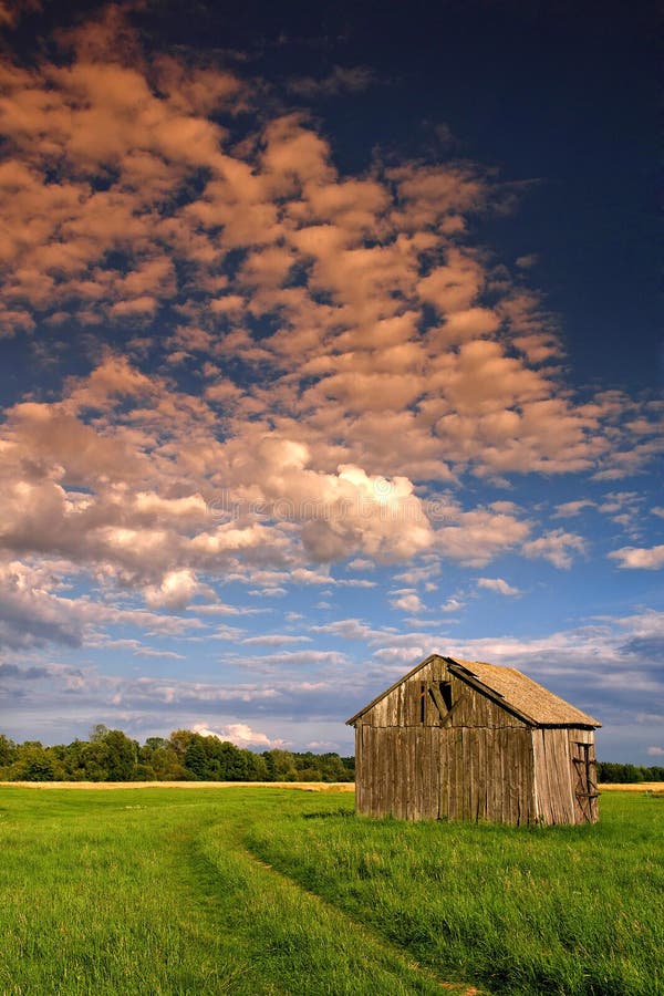 Sunset in the country stock image. Image of meadow, landscape - 26015155