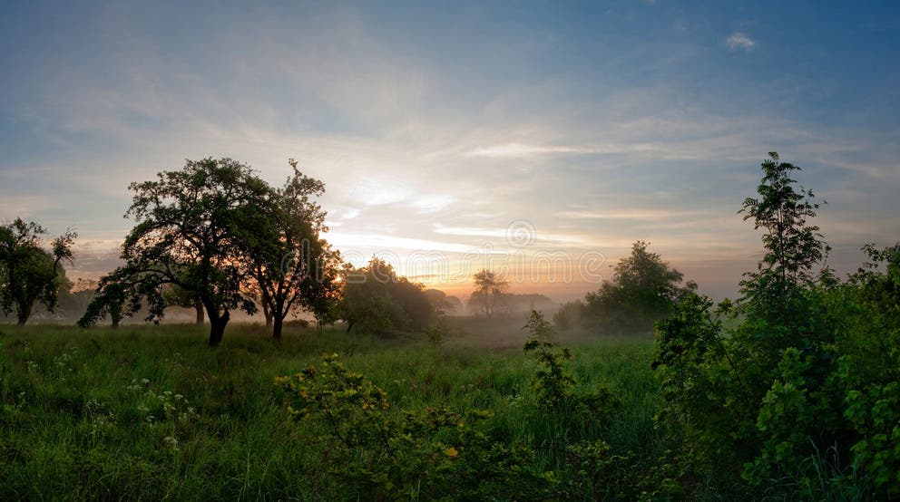 Sunset in countryside stock image. Image of rural, countryside - 9452547