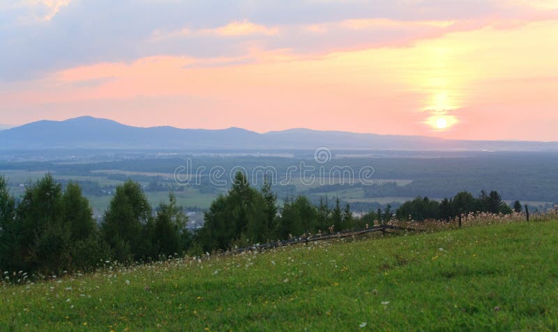 Sunset Countryside Landscape Stock Image - Image of sunset, park: 54503333