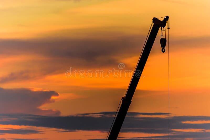 Sunset cranes stock image. Image of high, industry, rack - 87884243
