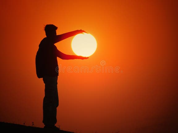 Sunset with creativity stock photo. Image of hold, creativity - 111649014