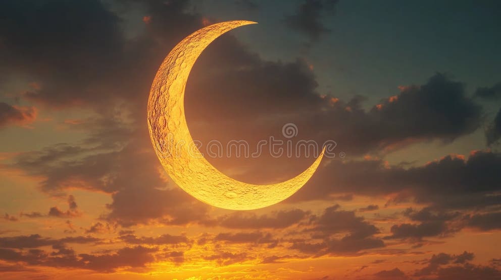 Sunset Crescent Shape stock image. Image of atmospheric - 377184483