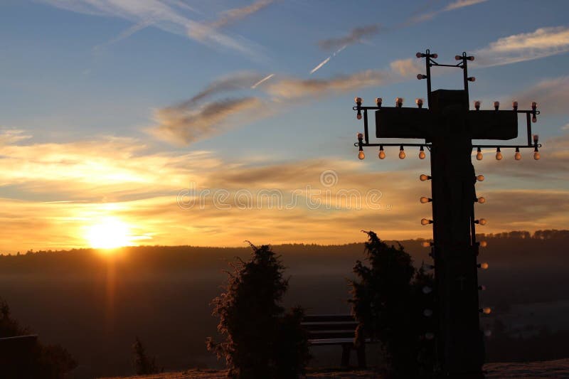 Sunset Cross stock image. Image of good, heart, crucifixion - 18447383