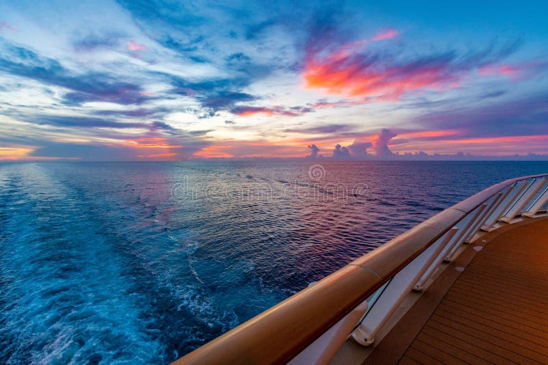 Sunset from a Cruise Ship stock photo. Image of sunrise - 126033802