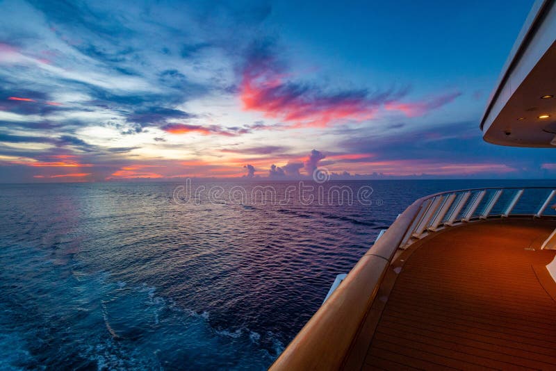 Sunset from a Cruise Ship stock photo. Image of sunrise - 126033802