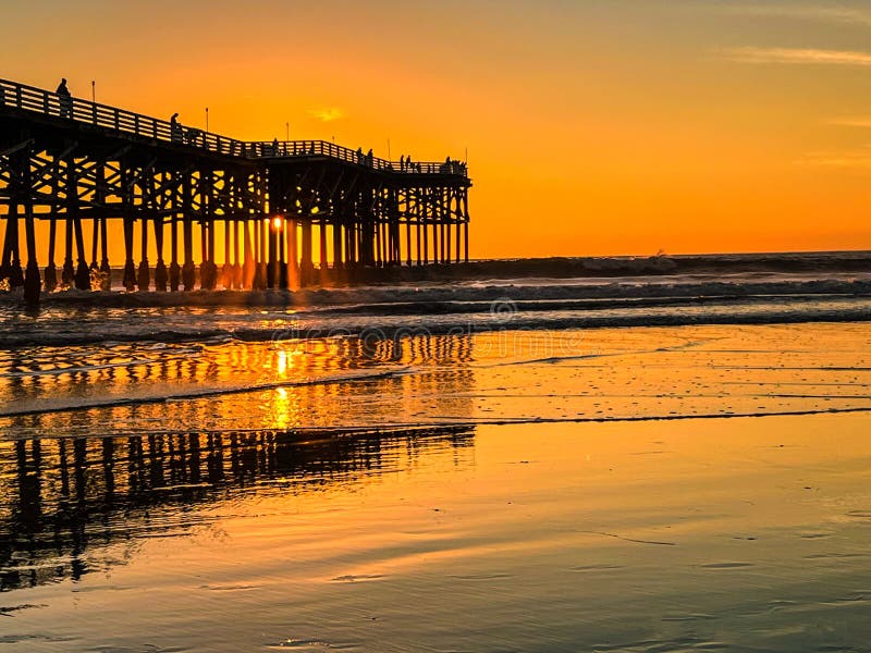 Sunset at crystal pier stock photo. Image of california - 241801910