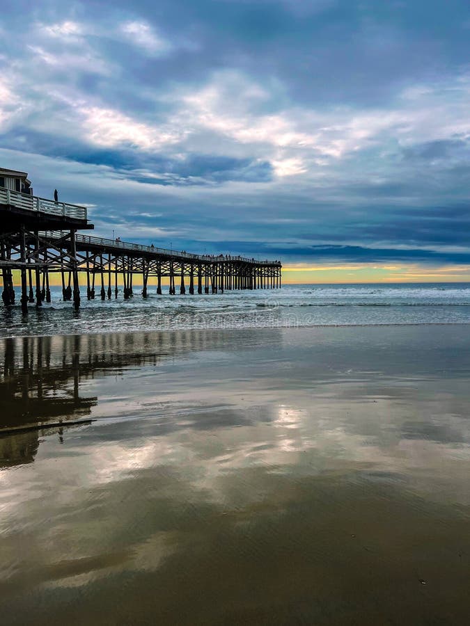 Sunset at crystal pier stock image. Image of sunset - 241801927