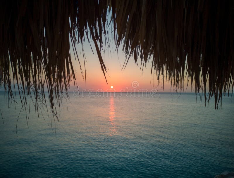 Sunset in Curacao stock photo. Image of shore, curacao - 51660828