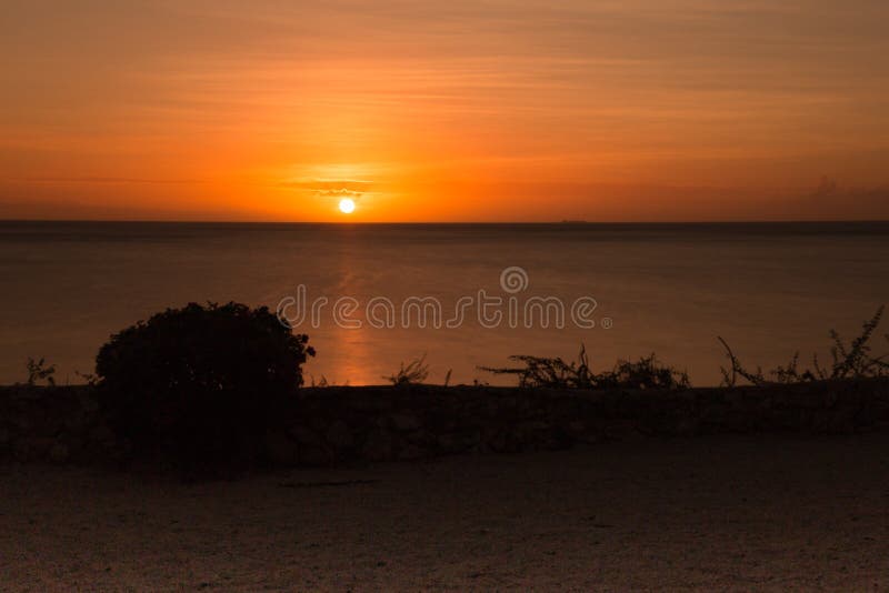 Sunset on Curacao stock image. Image of views, island - 65371153