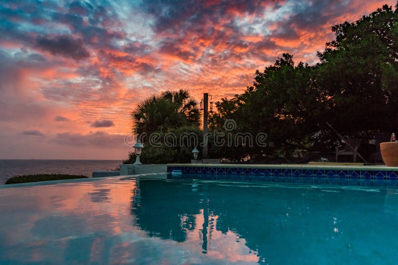 Sunset Curacao Views stock image. Image of island, leisure - 95474985