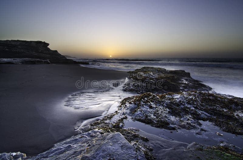 Sunset in Curanipe, Chile stock image. Image of love - 22361921