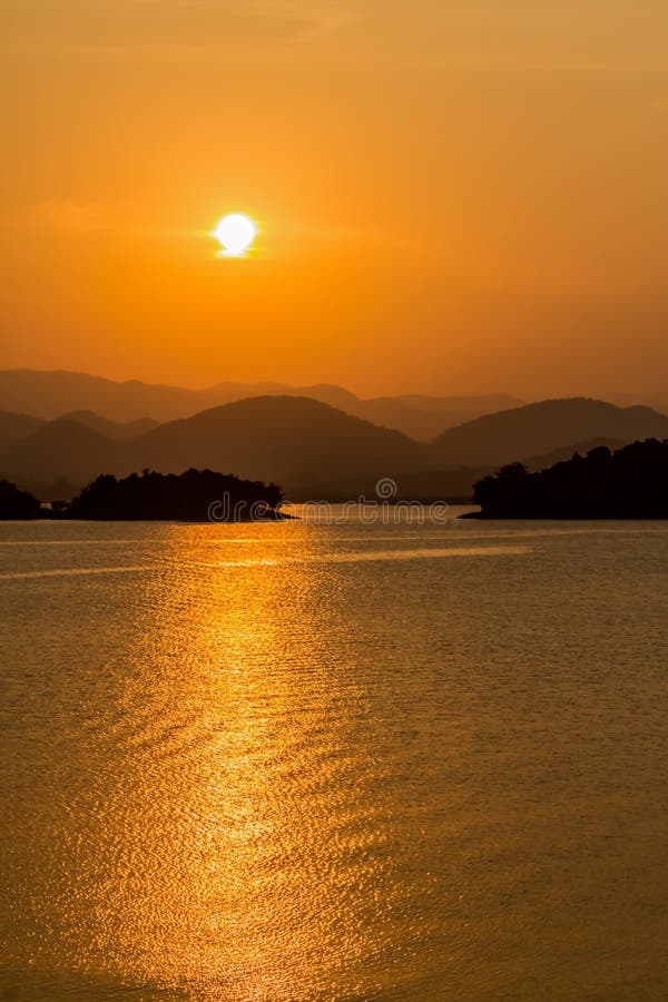 Sunset in dam stock image. Image of sunset, gravel, canola - 78529713