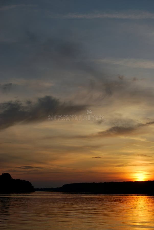 Sunset at danube delta stock image. Image of autumn, cumulus - 11123269