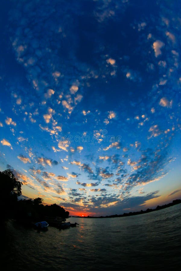 Sunset in the Danube Delta stock photo. Image of still - 47399528