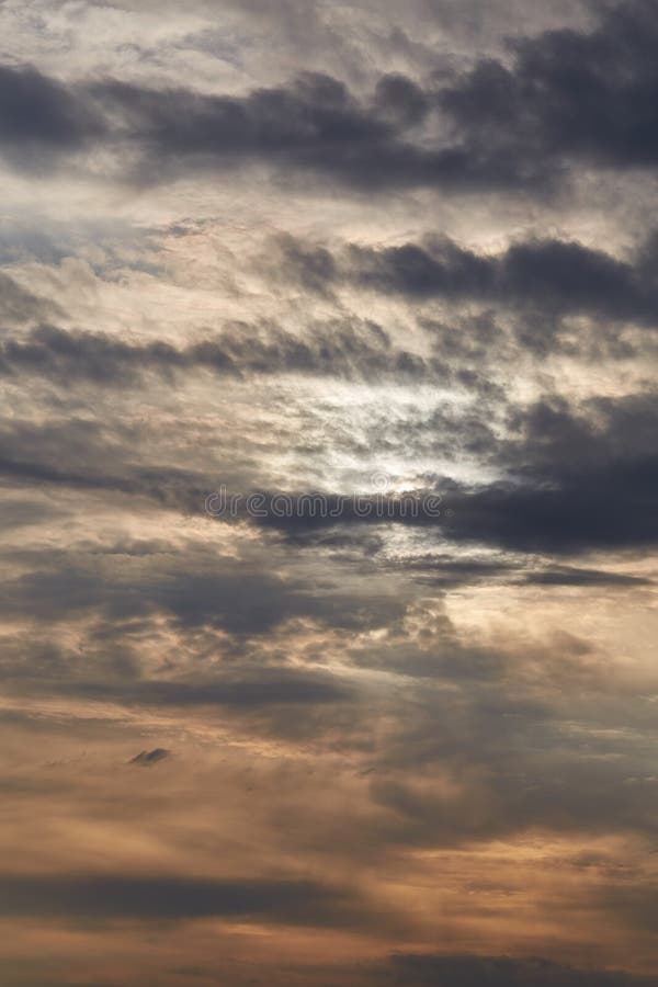 Sunset through Cloudy Dramatic Sky Stock Image - Image of light, dark ...