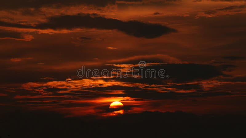 Sunset with Dark Clouds in Thialand Stock Photo - Image of orange ...