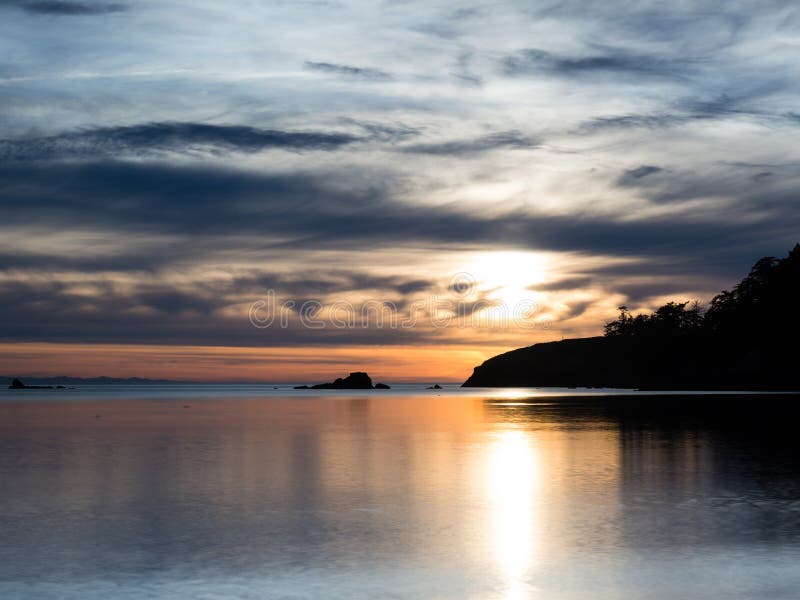 Sunset at Deception Pass State Park - Washington State, USA Stock Photo ...