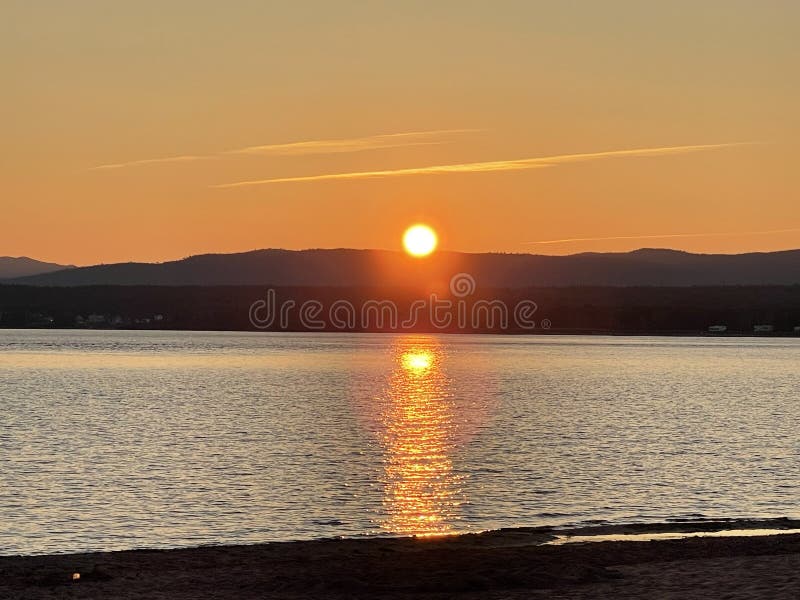 Sunset in Deer Lake, Newfoundland Stock Photo - Image of reflection ...