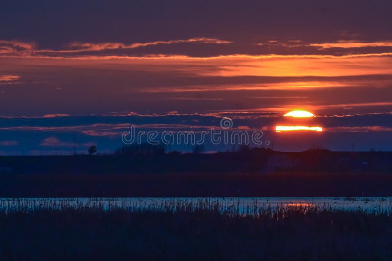 Sunset in the delta stock photo. Image of dawn, nature - 39915180