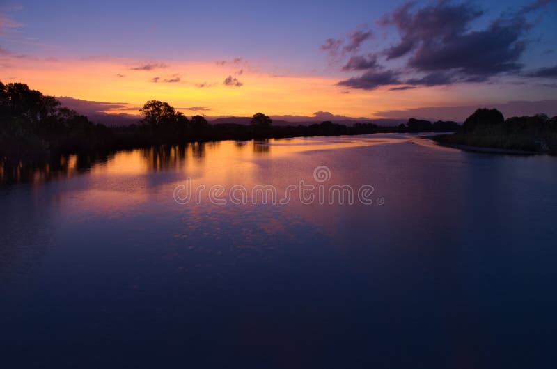 Sunset on the Delta of Isonzo Soca River Stock Image - Image of hour ...