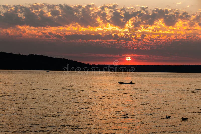 Sunset at Des Moines 2 stock photo. Image of fishing - 44855282