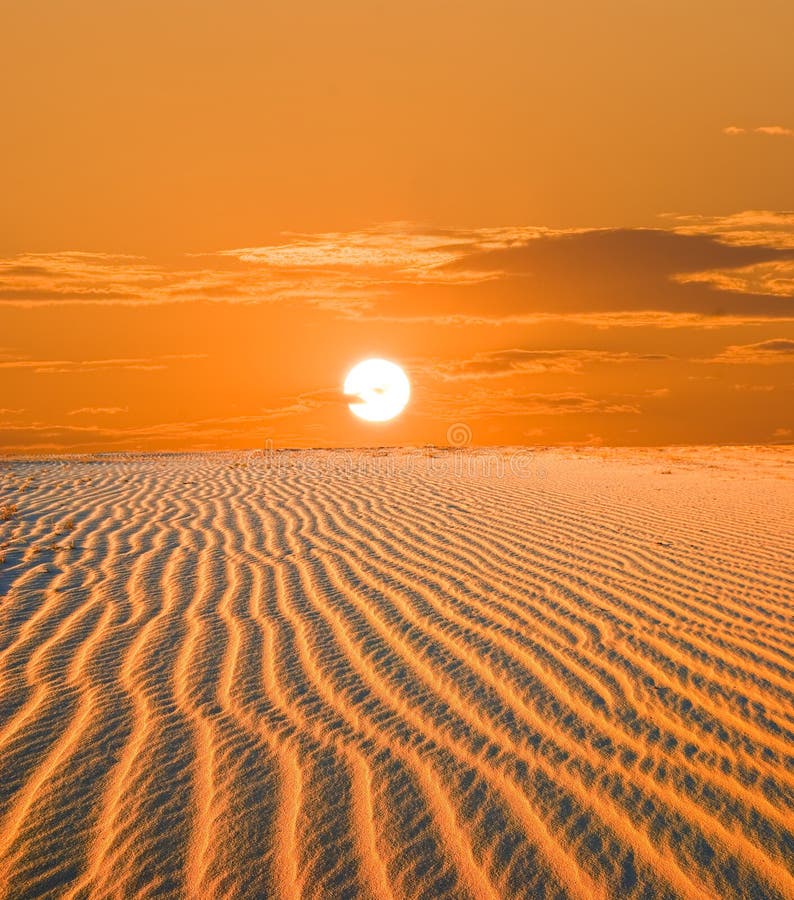Sunset in the desert stock image. Image of extensive - 10856663