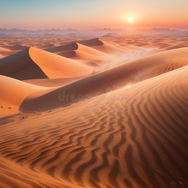 Sunset in the Desert Country. Stock Illustration - Illustration of ...