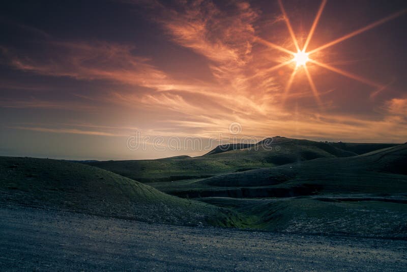 Sunset at Kurdistan Iraq stock photo. Image of ancient - 128341570