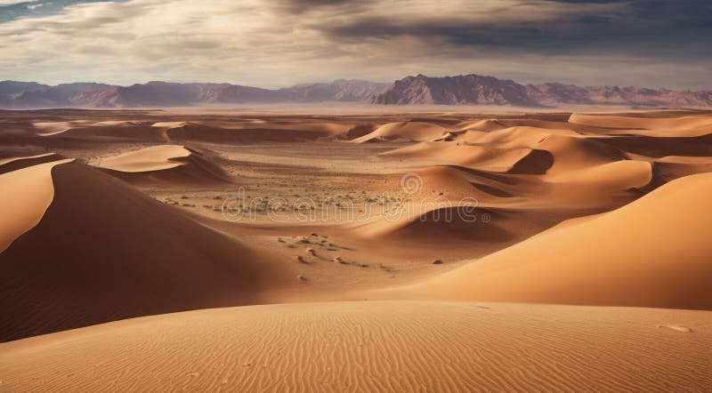 Sunset in the Desert, Panoramic Desert Scene, Sand in the Desert ...