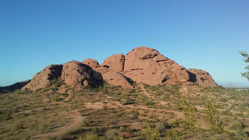 Sunset in Desert with Red Rocks in Phoenix, Arizona. Stock Image ...