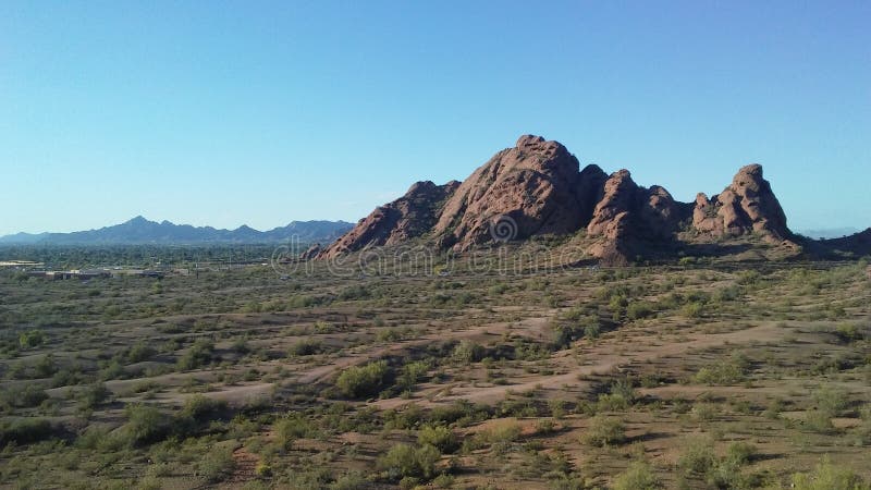 Sunset in Desert with Red Rocks in Phoenix, Arizona. Stock Image ...