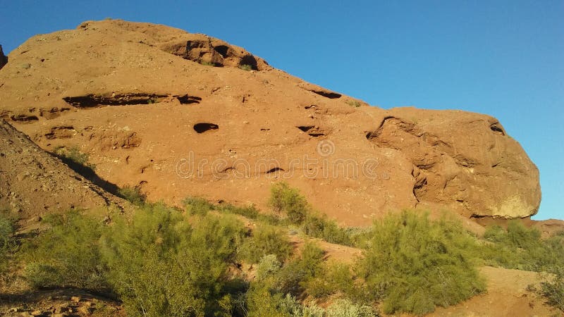 Sunset in Desert with Red Rocks in Phoenix, Arizona. Stock Photo ...