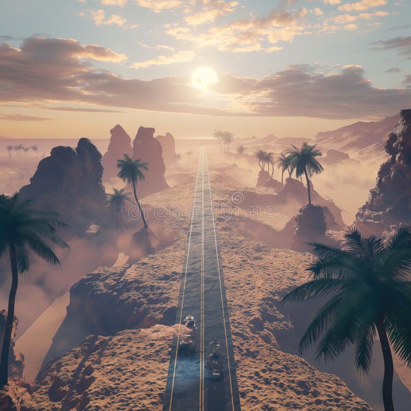 Arizona Sunset Road Stock Illustrations – 1,738 Arizona Sunset Road ...