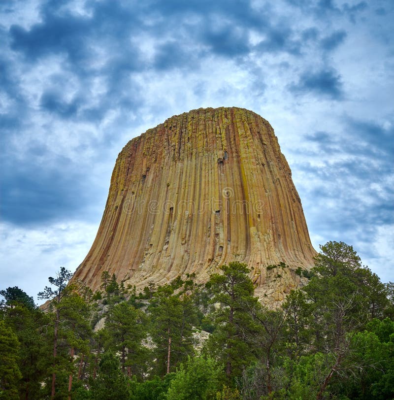 Sunset at Devils Tower National Monument, Wyoming Stock Photo - Image ...