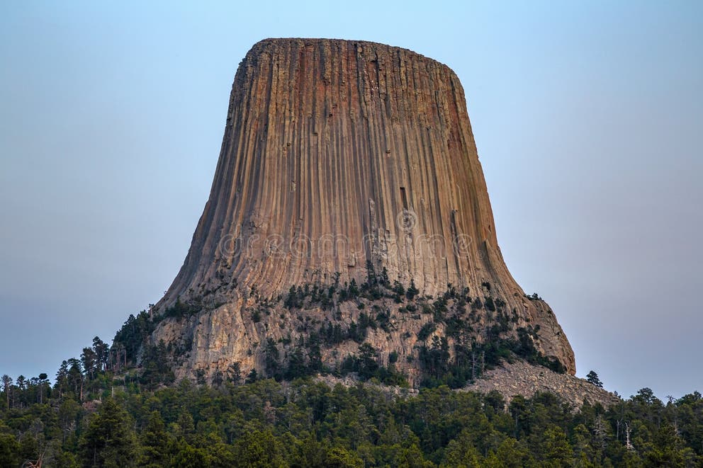 Sunset on Devils Tower Rising in the Distance, Devils Tower National ...