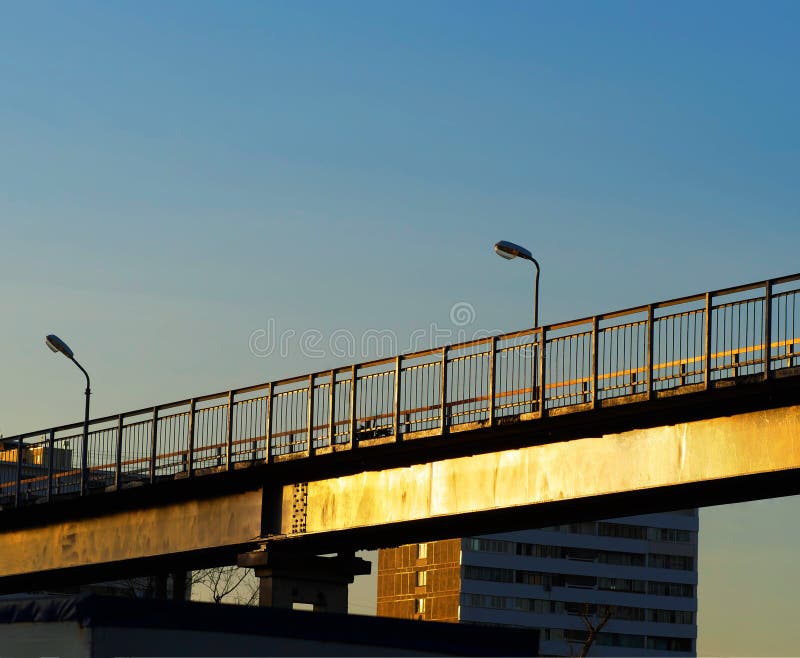 Sunset Diagonal Bridge Architecture Background Stock Photo - Image of ...