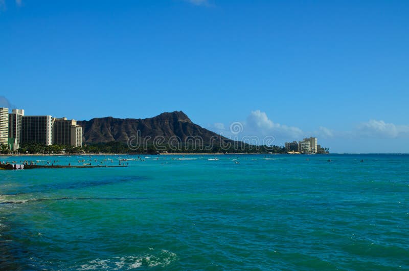 Sunset at Diamond Head mt stock photo. Image of ocean - 30982360