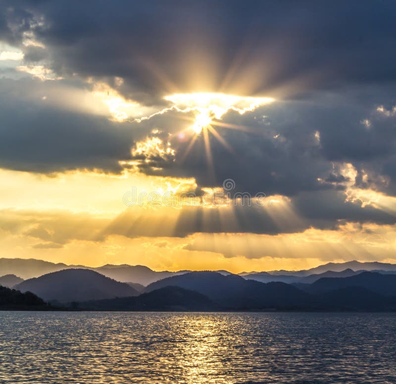 Divine Sunset with Sun Rays Stock Image - Image of easter, reach: 38794259