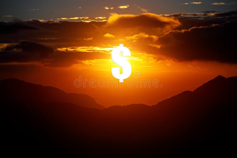 Sunset. Dollar Fall Concept Stock Photo - Image of finance, economy ...
