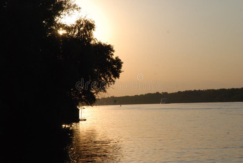 Sunset on the Don River. stock photo. Image of quiet - 123889900
