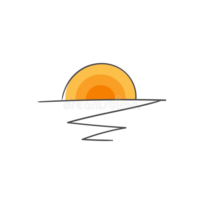 Sunset Doodle Icon. Hand Drawn Sunset. Trendy Style Stock Vector ...