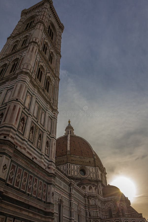 Sunset in Doumo Cathedral in Florence - Italy Stock Image - Image of ...
