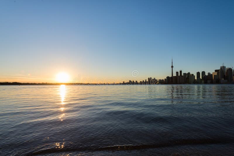 Sunset and Downtown Toronto Stock Image - Image of night, downtown ...